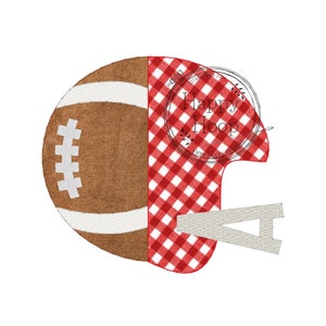 Split Football Helmet Bean Stitch Applique Design, Football Applique ...