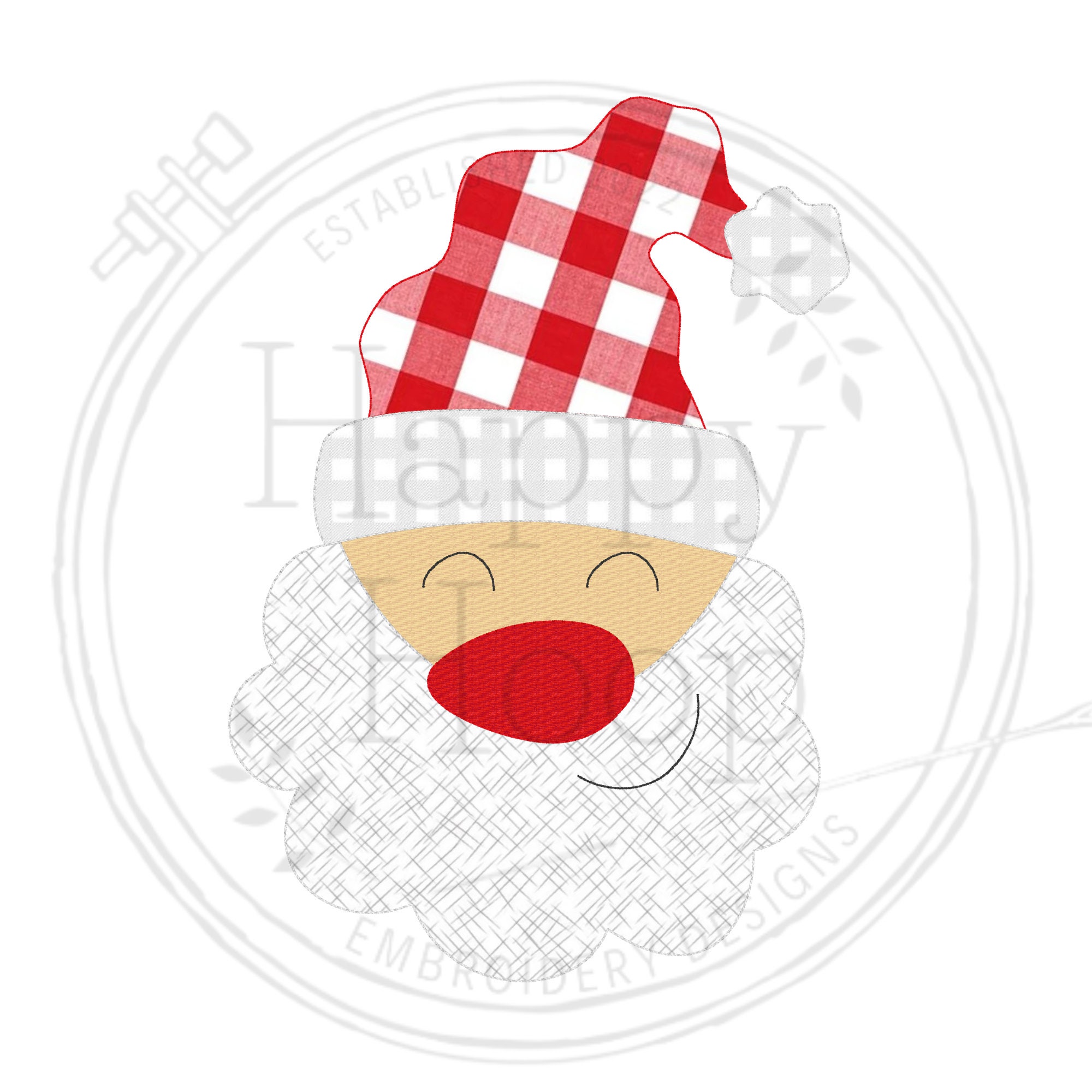 Whimsical Bean Stitch Santa Applique Santa Claus Applique - Etsy