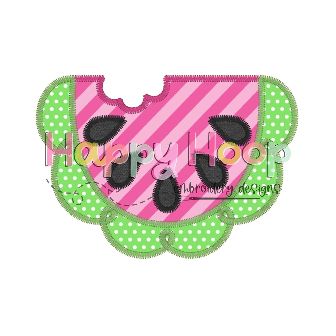 Scalloped Watermelon Zig Zag Applique Design, Sweet Watermelon ...