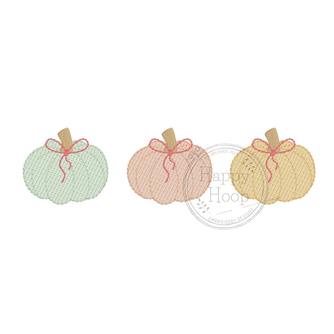 Sketch Fill Pumpkin Trio, Pumpkin Trio Embroidery Design, Pumpkin Trio ...