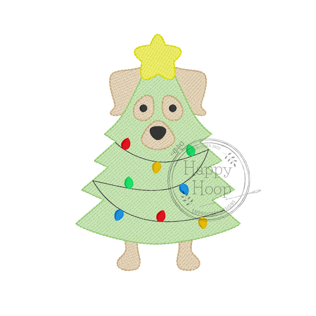 Christmas Tree Dog Sketch Fill Design, Merry Woofmas, Christmas Dog ...