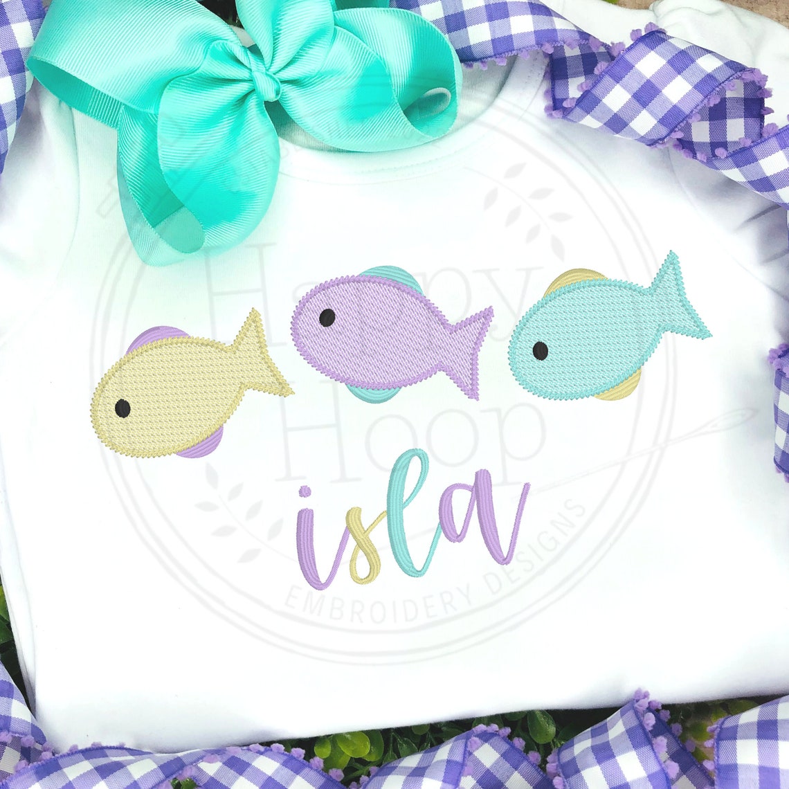 Fish Trio Sketch Design, Fish Trio Embroidery Design, Aquarium Design ...