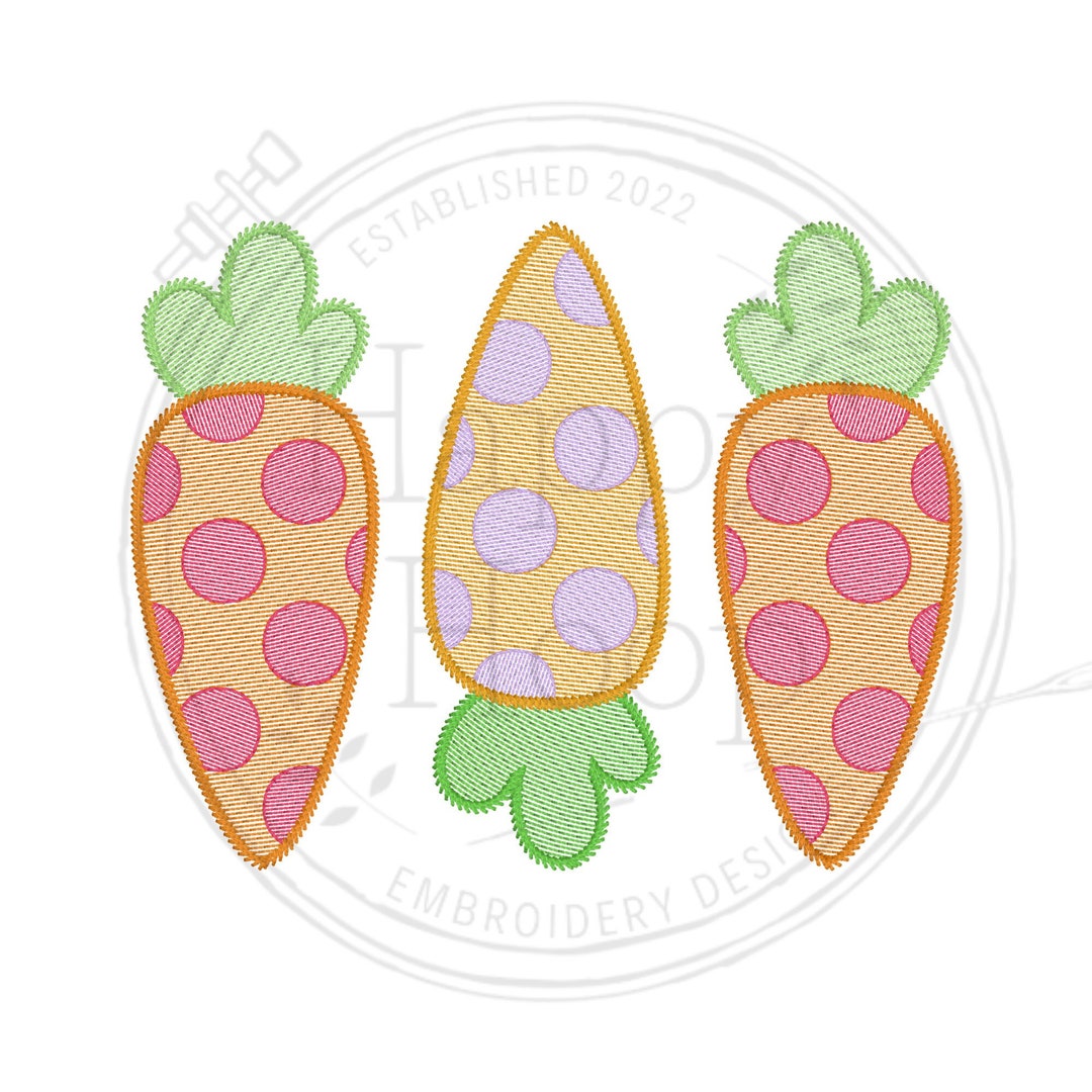 Polka Dot Carrot Trio, Polka Dot Sketch Carrots, Carrot Trio Design ...