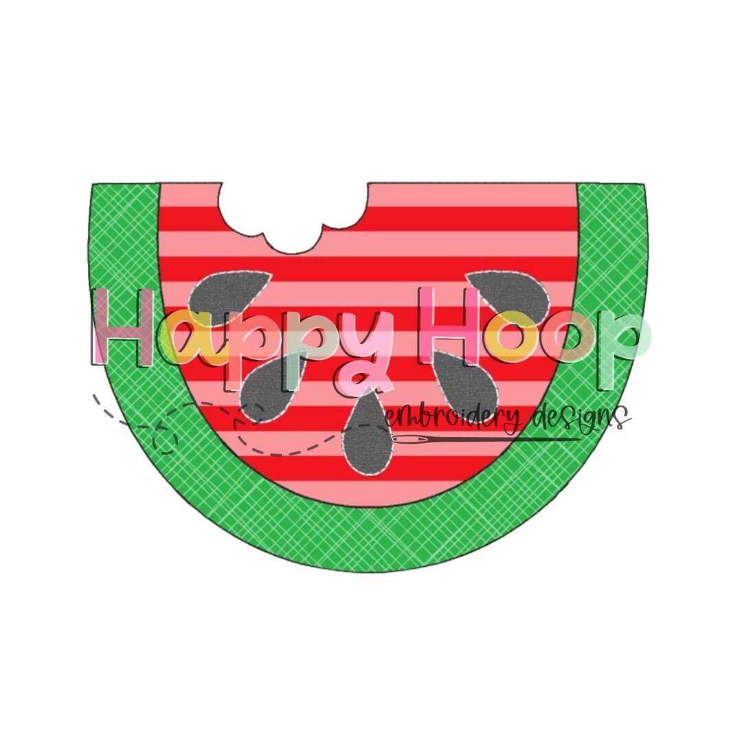 Watermelon Bean Stitch Applique Design, Sweet Watermelon Embroidery ...