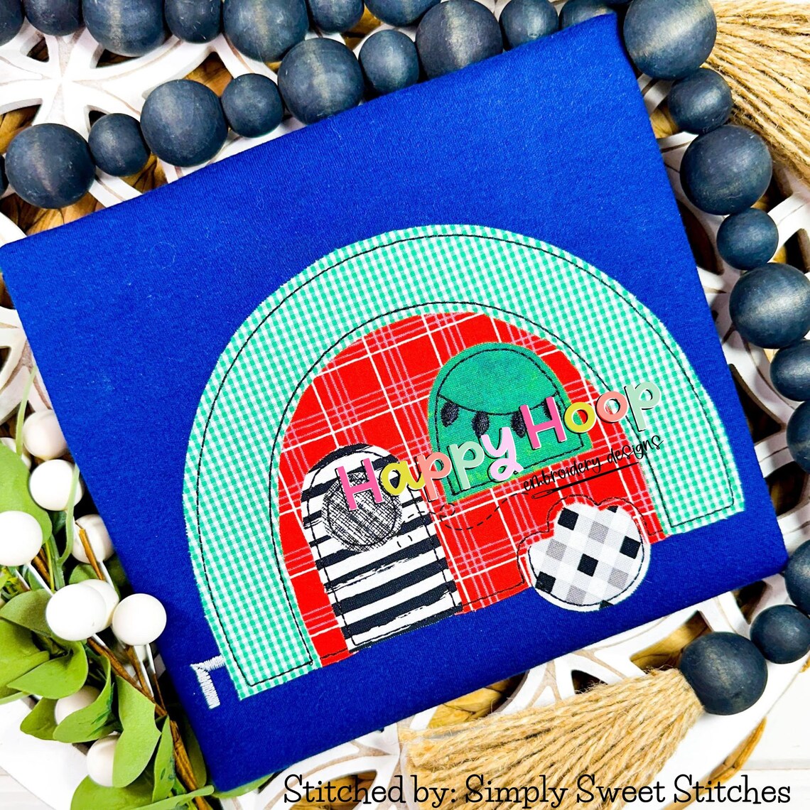 Watermelon Camper Bean Stitch Applique, Watermelon Embroidery Applique ...