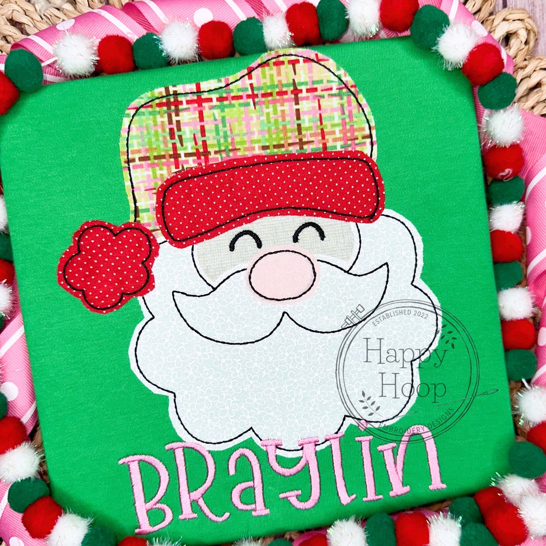 Bean Stitch Santa Applique Design, Santa Claus Applique Design ...