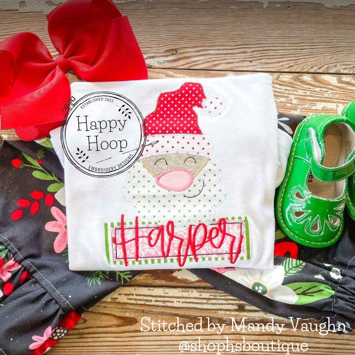 Whimsical Santa Zig Zag Applique, Whimsy Santa Claus Applique Design ...