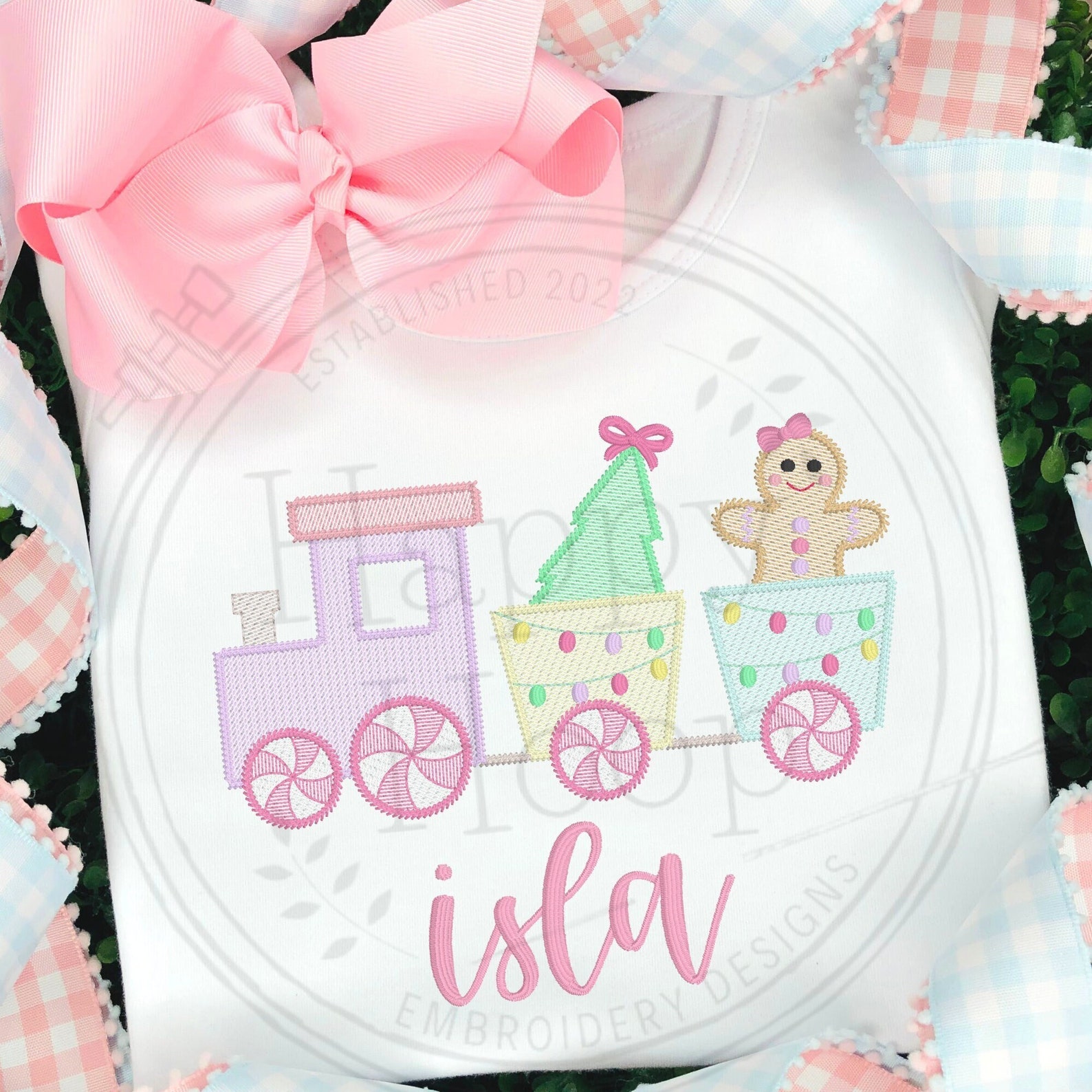 Christmas Train Sketch Fill Embroidery Design, Gingerbread Train ...