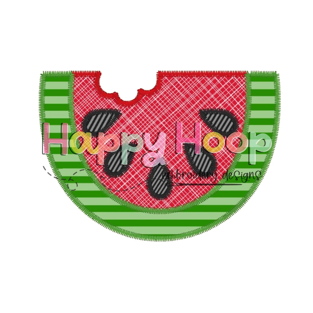 Watermelon Zig Zag Applique Design, Sweet Watermelon Embroidery Design ...
