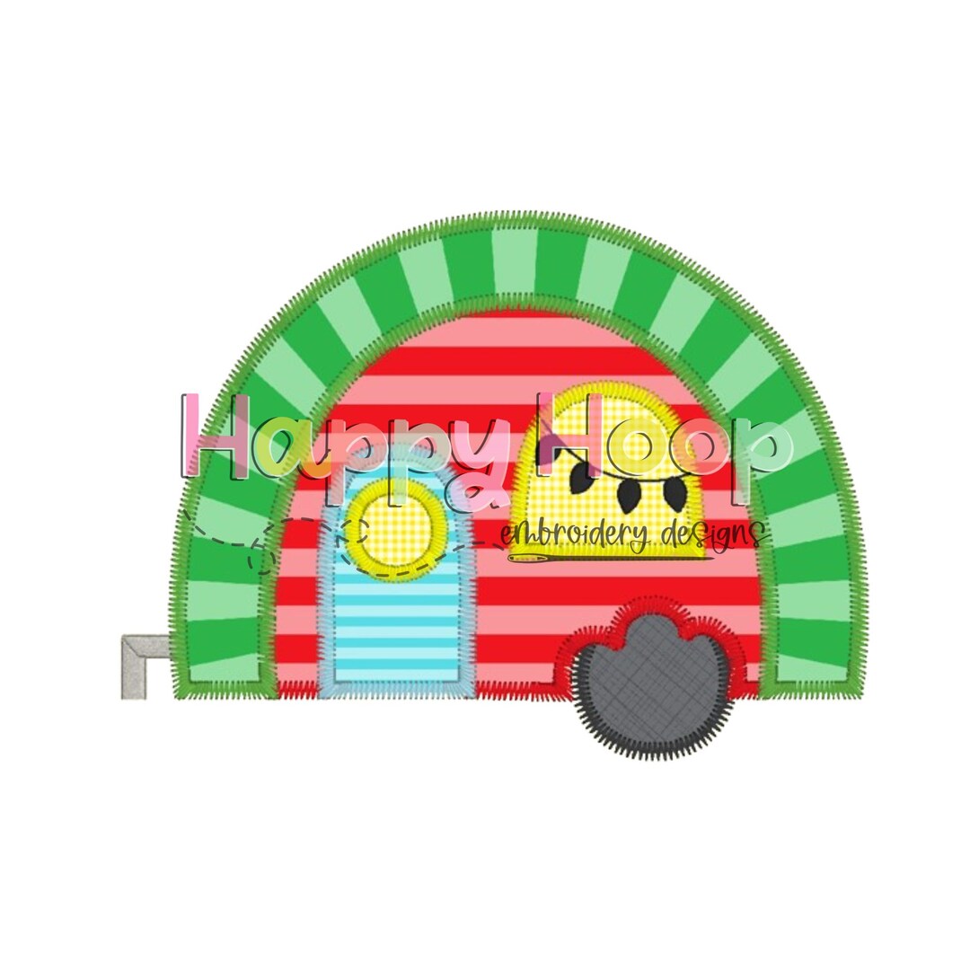 Watermelon Camper Zig Zag Stitch Applique, Watermelon Embroidery Design ...