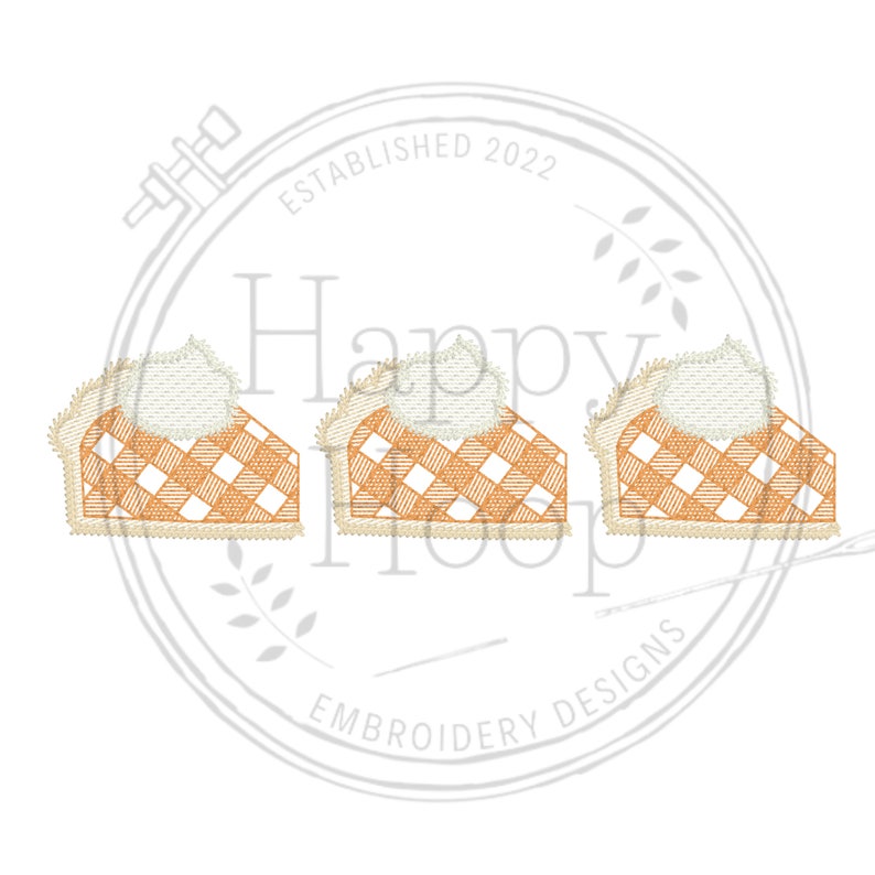 Gingham Sketch Pie Trio Pumpkin Pie Embroidery Design Pie - Etsy