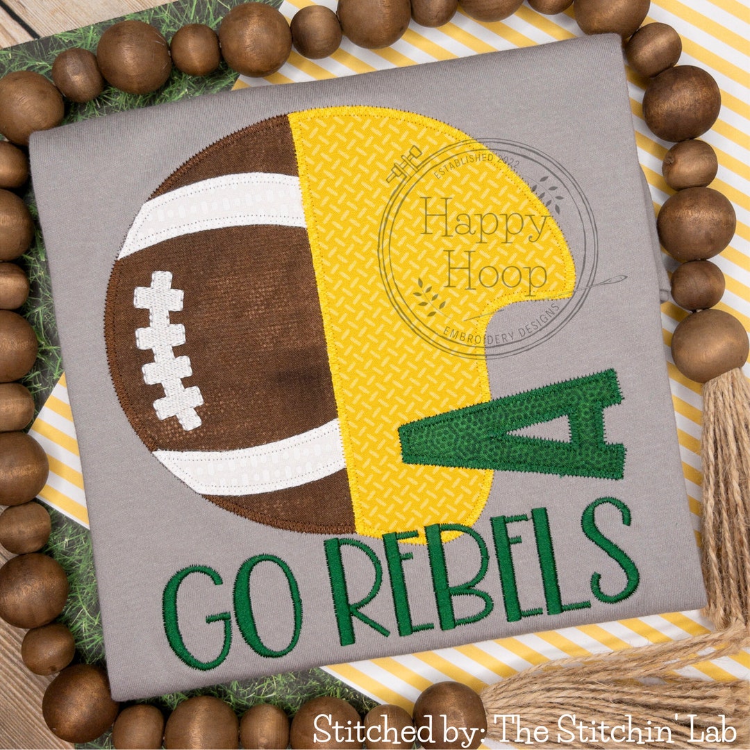 Split Football Helmet Zig Zag Applique Design, Football Applique ...