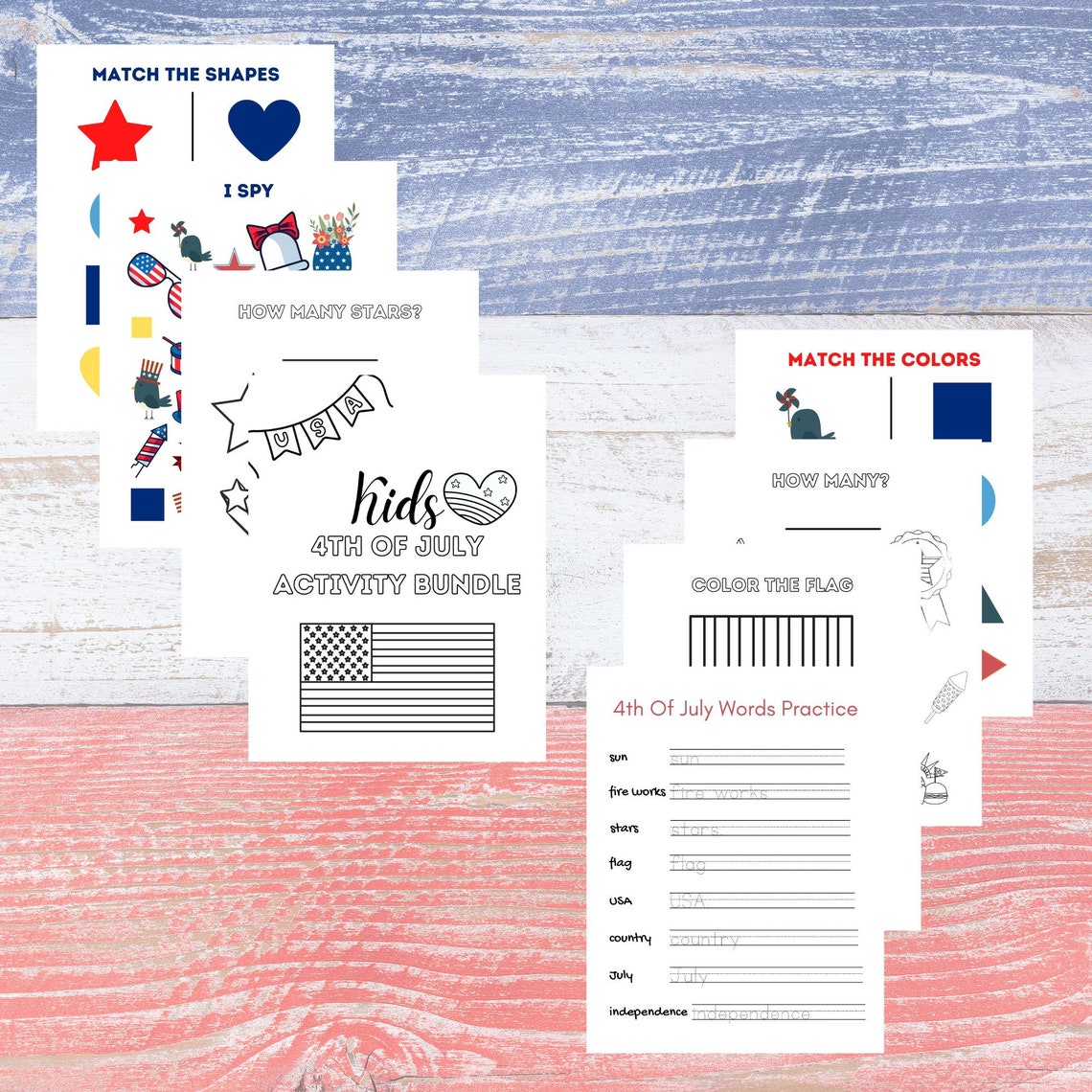 Independence Day Activity Bundle for Kids, Patriotic Activity Bundle ...