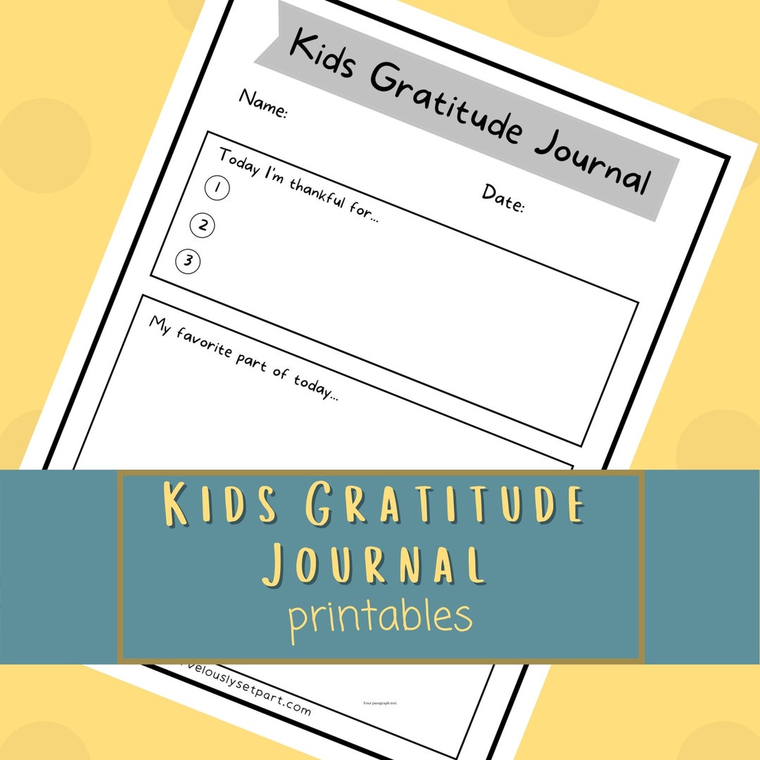 Kids Gratitude Journal Printable PDF, Gratitude Journal Page, Gratitude ...