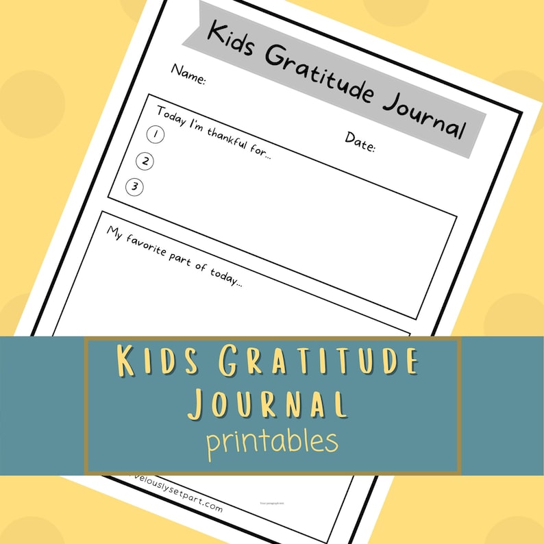 Kids Gratitude Journal Printable PDF, Gratitude Journal Page, Gratitude ...
