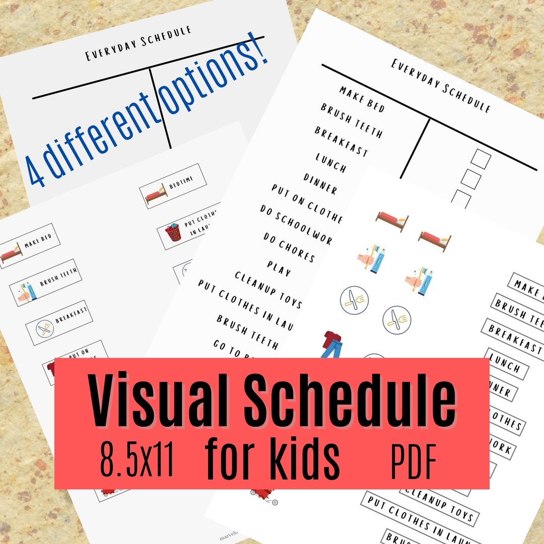 Kids Daily Schedule Daily Planner Visual Planner Kids Visual