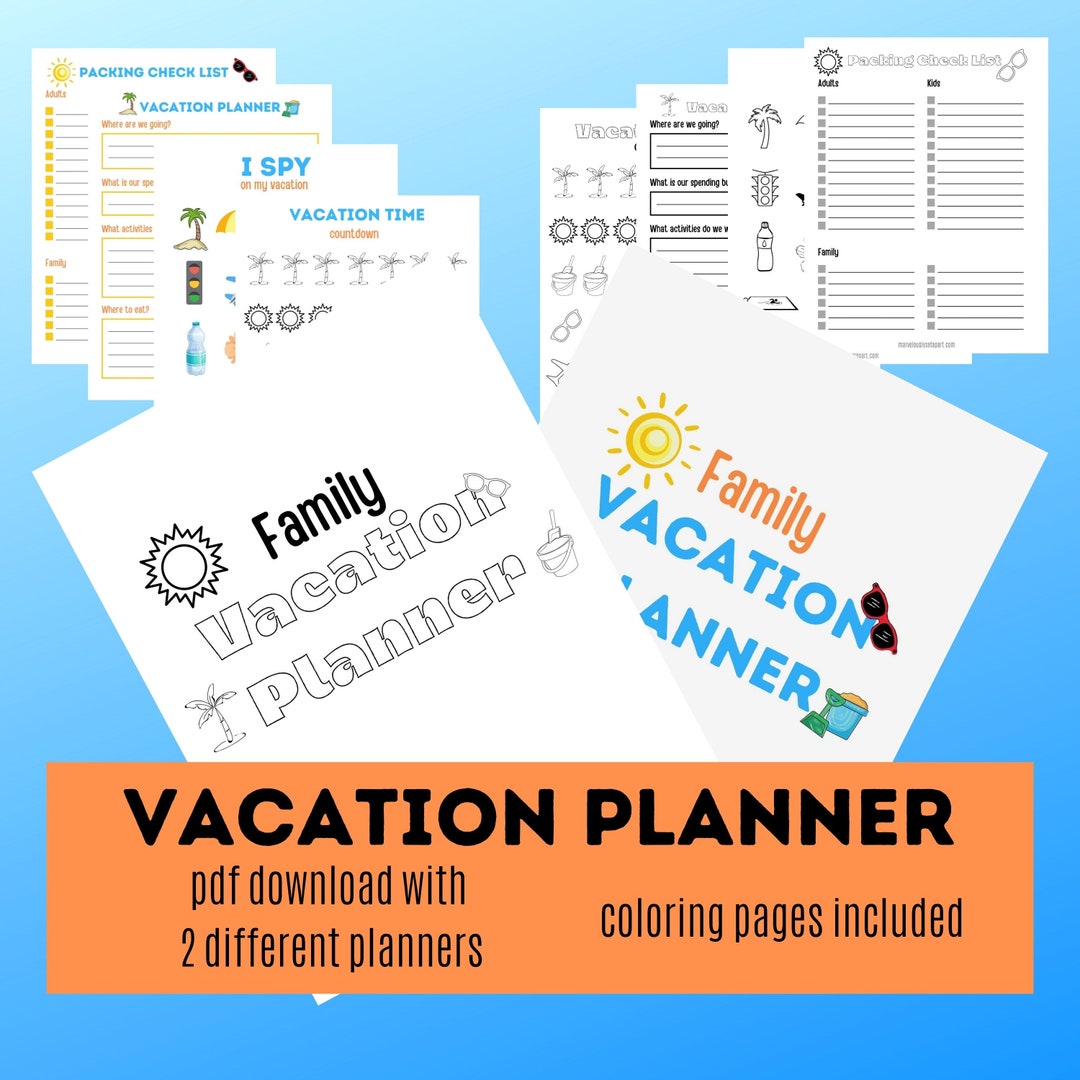 Summer Vacation Planner for the Family, Family Vacation Planner ...