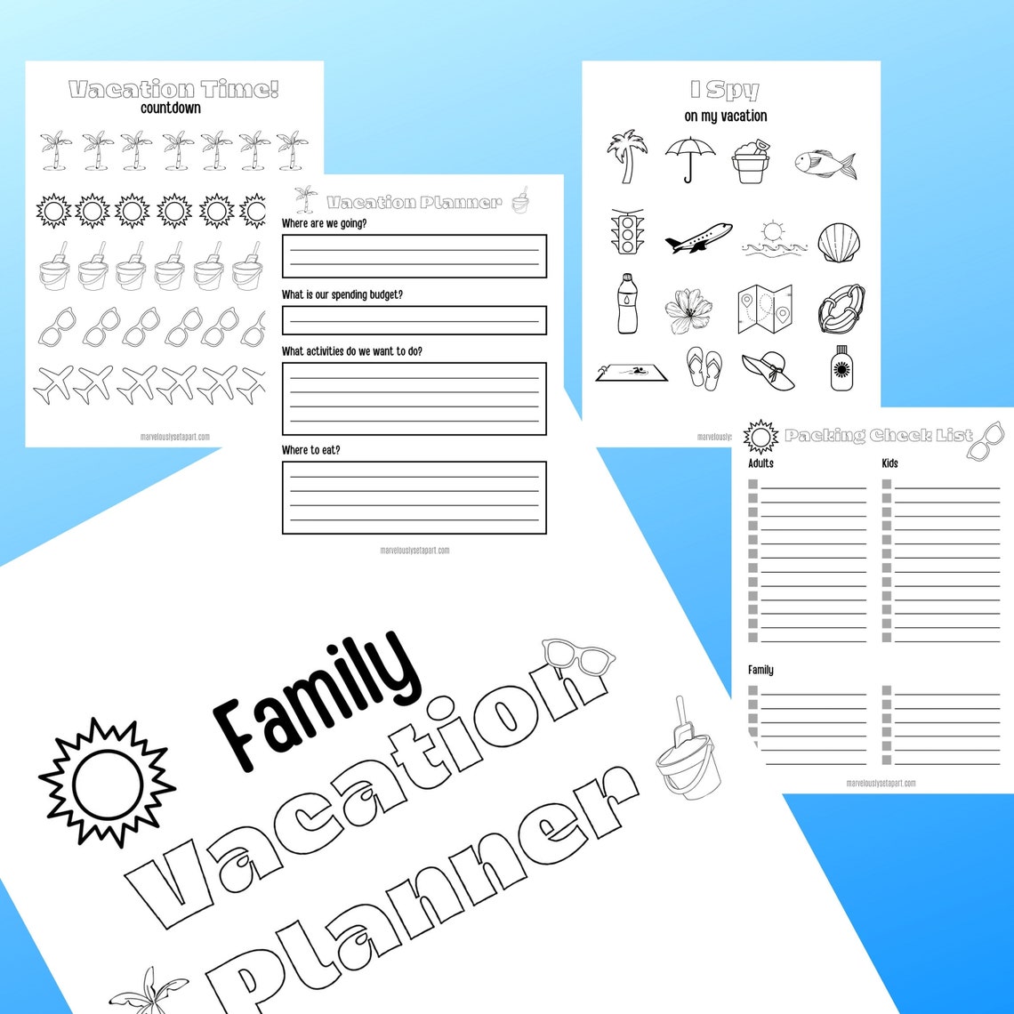 Summer Vacation Planner for the Family, Family Vacation Planner ...