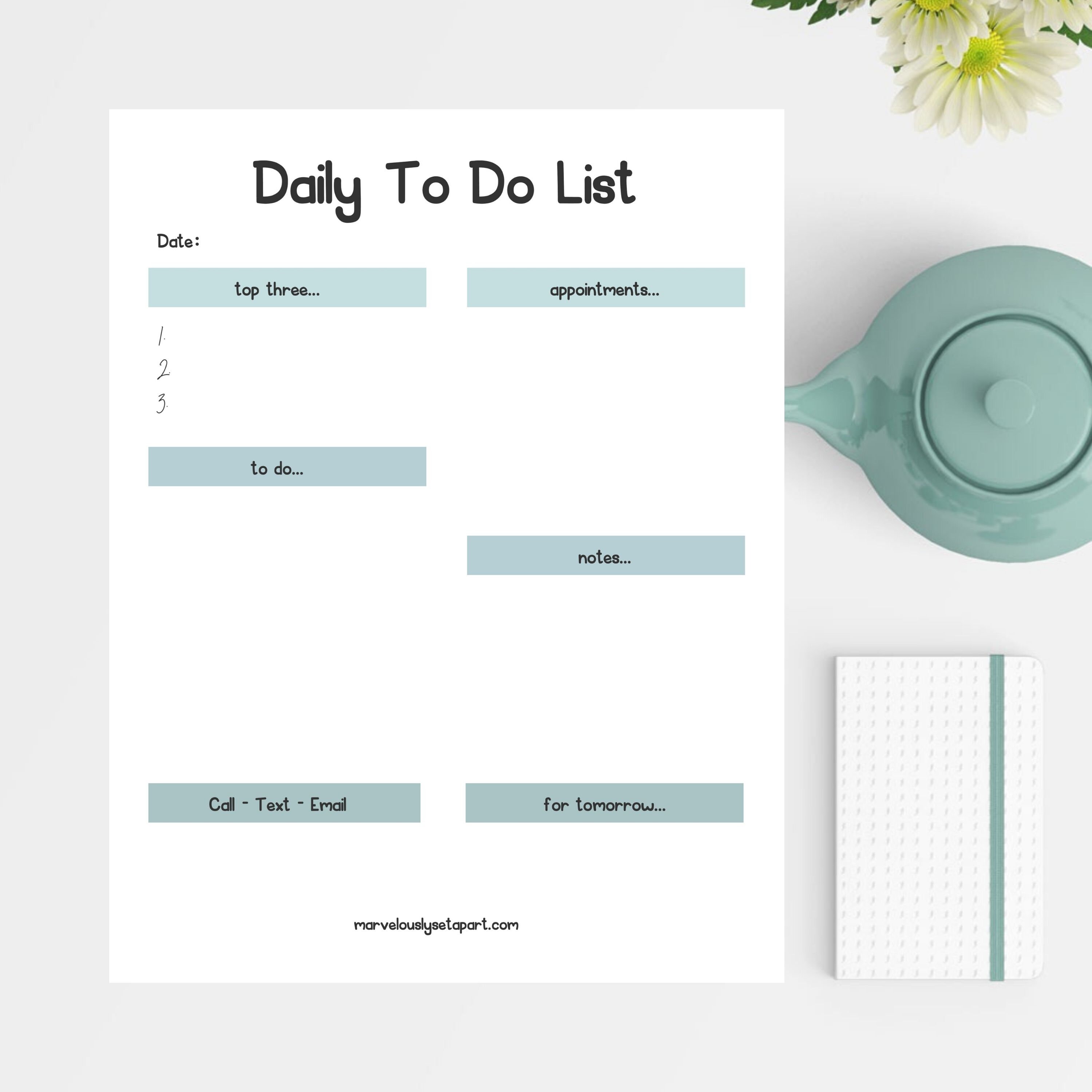 Daily to Do Page Planner Page Calendar Page, to Do Page, to Do Page ...