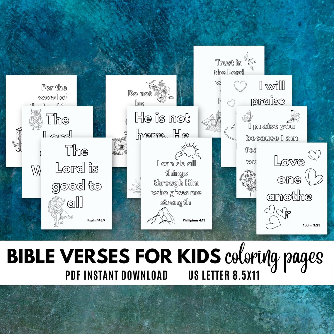 Kids Printable Bible Verses Coloring Pages, Biblical Coloring Pages for ...