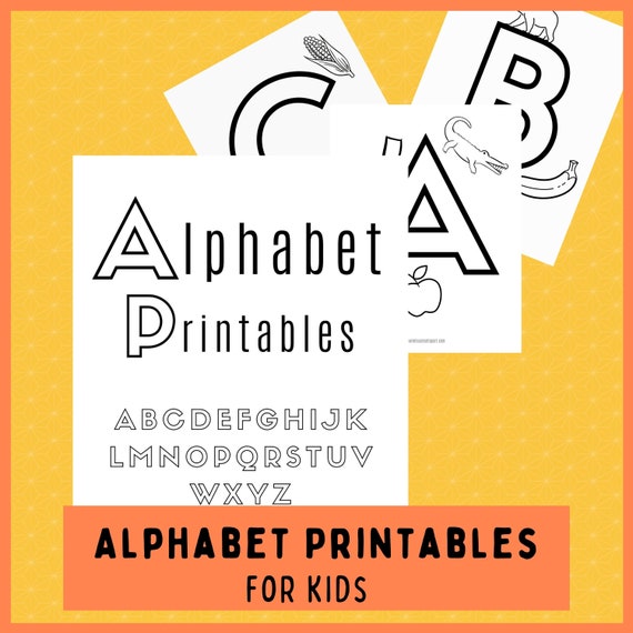 Alphabet Coloring Pages for Kids Printable Kids Activity | Etsy