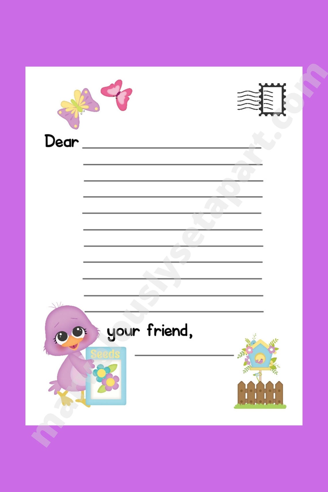 Letter Writing Templates for Kids, Writing Activity, Spring Activity ...