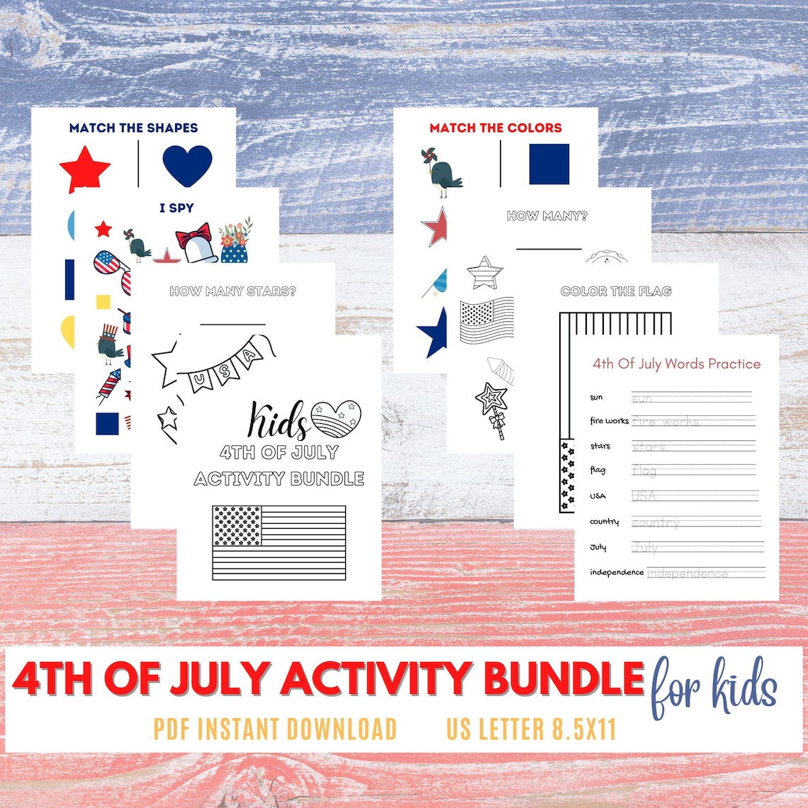 Independence Day Activity Bundle for Kids, Patriotic Activity Bundle ...