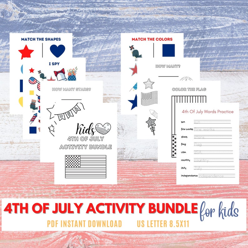 Independence Day Activity Bundle for Kids, Patriotic Activity Bundle ...