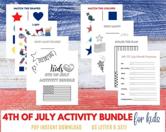 Independence Day Activity Bundle for Kids, Patriotic Activity Bundle ...