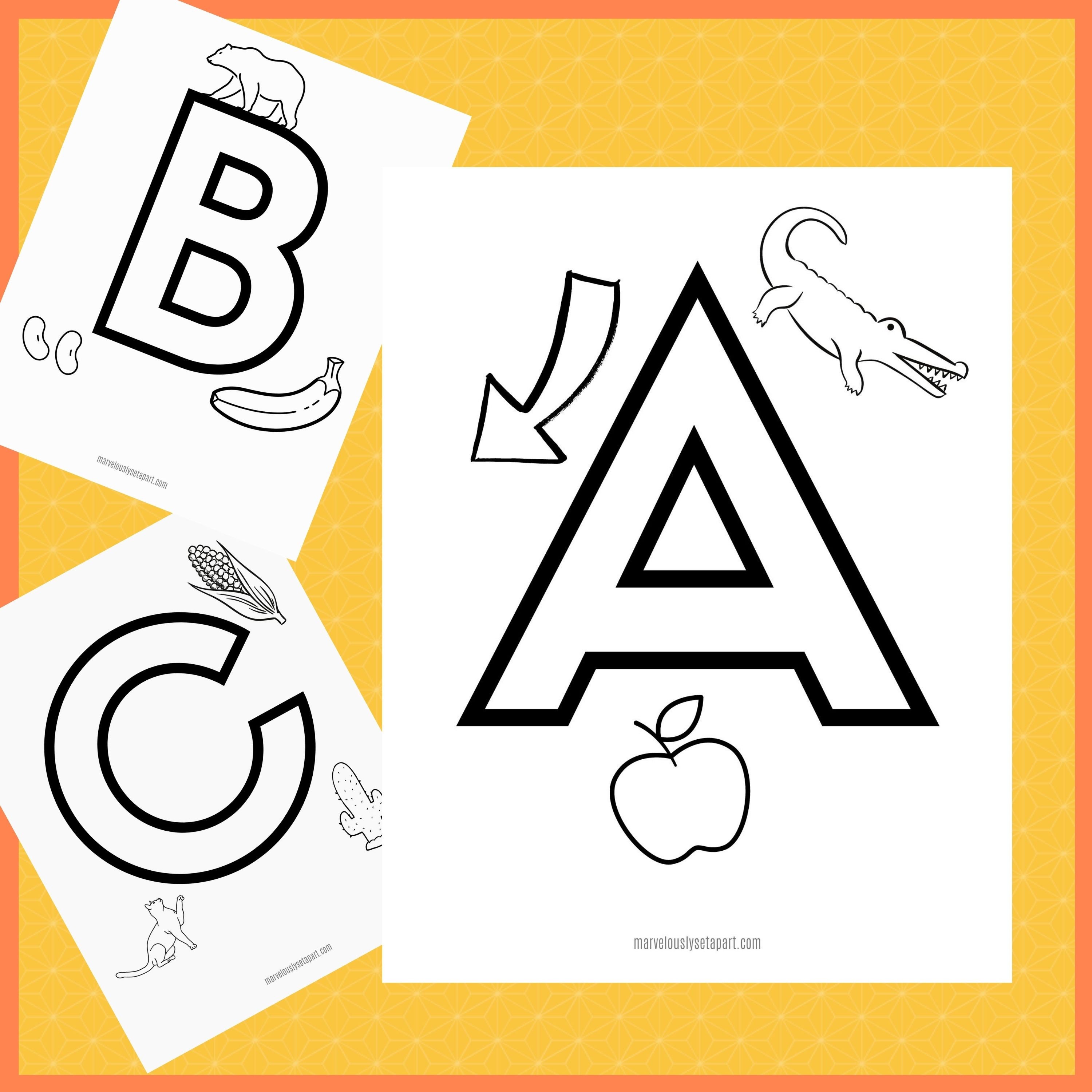 Alphabet Coloring Pages for Kids Printable Kids Activity Alphabet ...