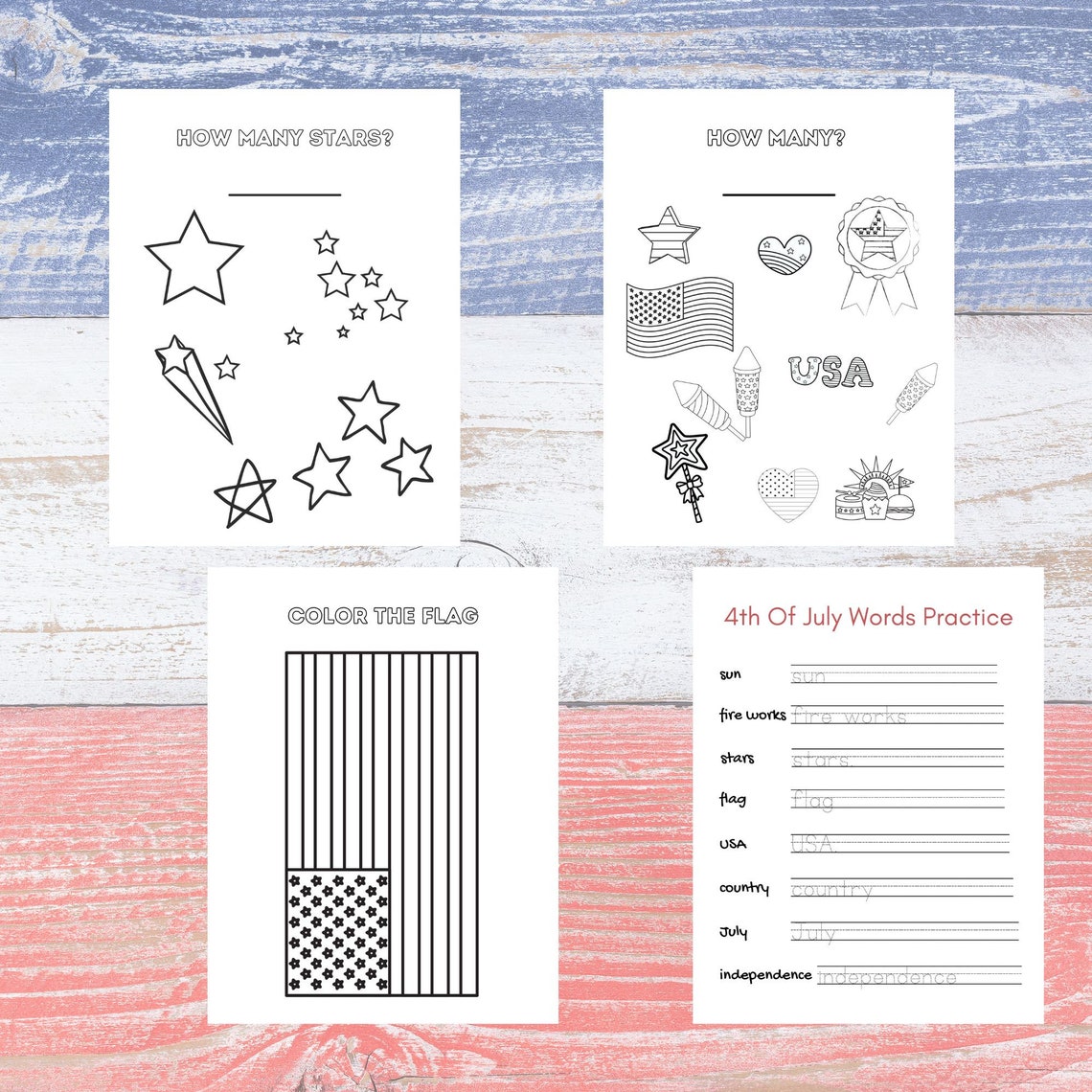 Independence Day Activity Bundle for Kids, Patriotic Activity Bundle ...