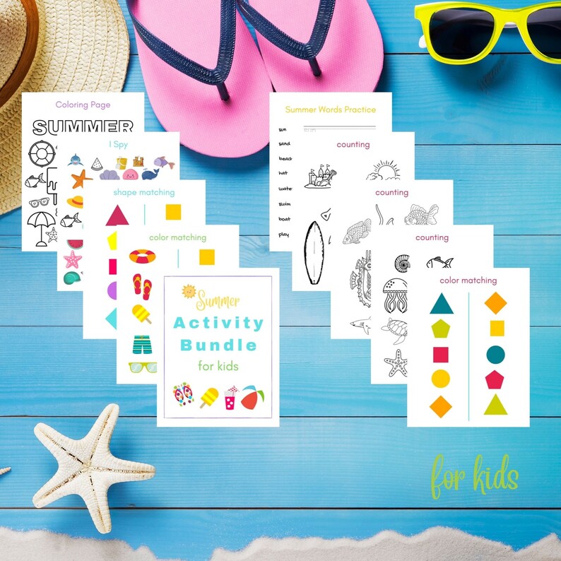 Summer Activity Bundle for Kids, Kids Summer Activity Bundle, Kids ...