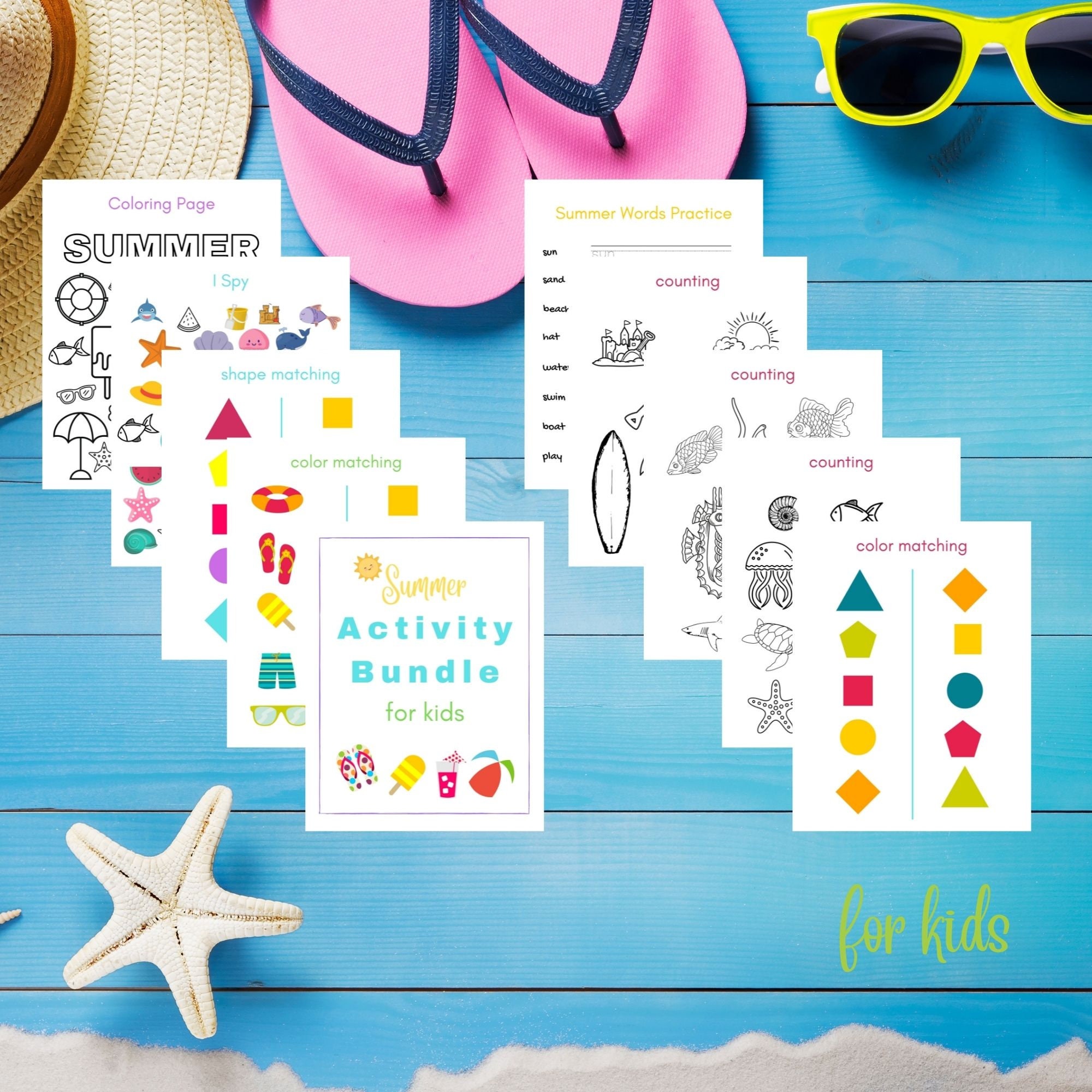 Summer Activity Bundle for Kids, Kids Summer Activity Bundle, Kids ...