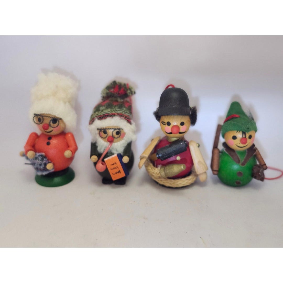 Vintage Steinbach German Wooden Ornaments Lot of Four - Etsy