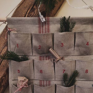 Nordic Style Advent Calendar, Natural Linen Advent Calendar, Large ...