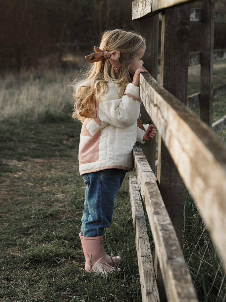 Quilted Linen Jacket for Kids Patchwork Linen Coat for - Etsy