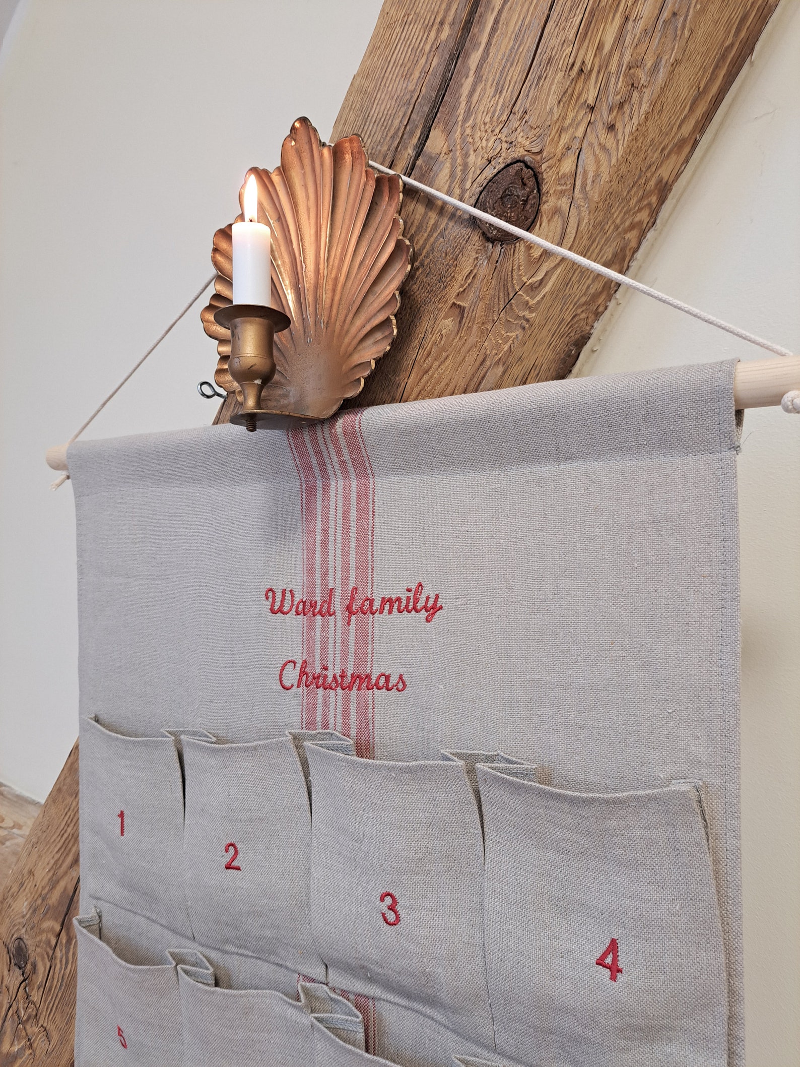 Nordic Style Advent Calendar, Natural Linen Advent Calendar, Large ...