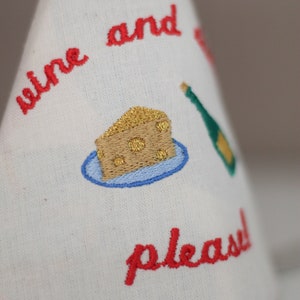 Embroidered Birthday Hat With Vine and Cheese, Adult Birthday Party Hat ...
