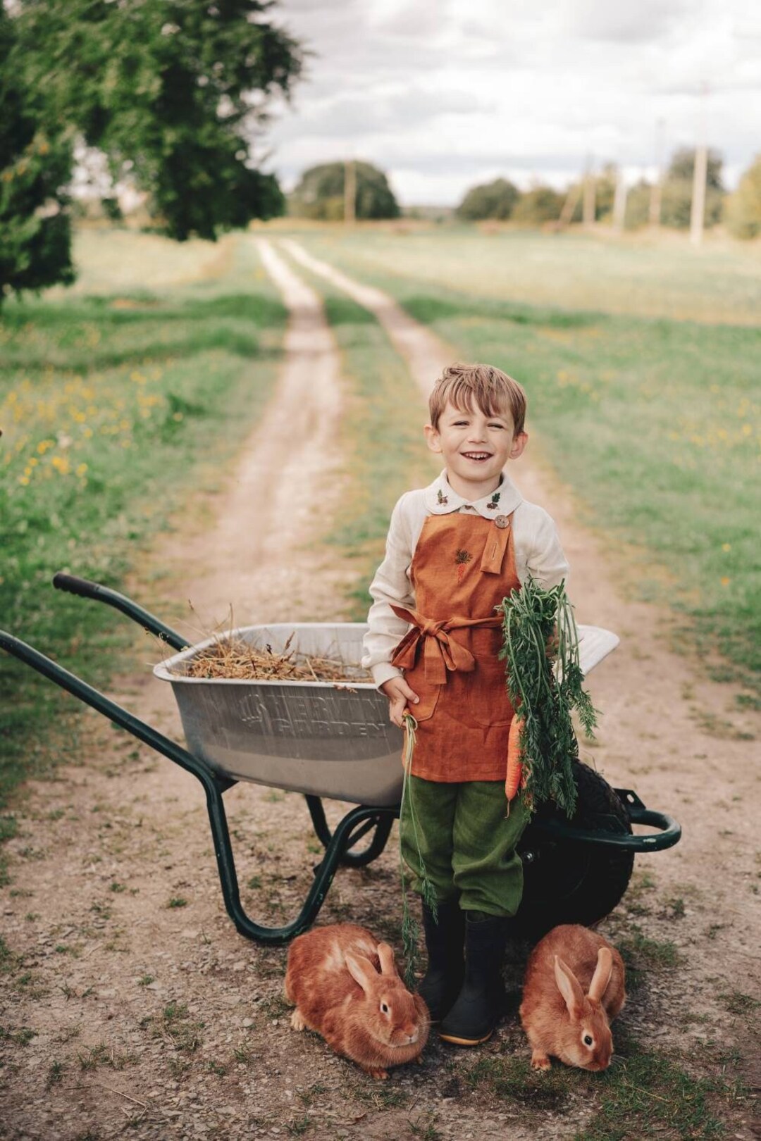 Personalized Easter Apron for Kids From Sustainale Linen, Children ...