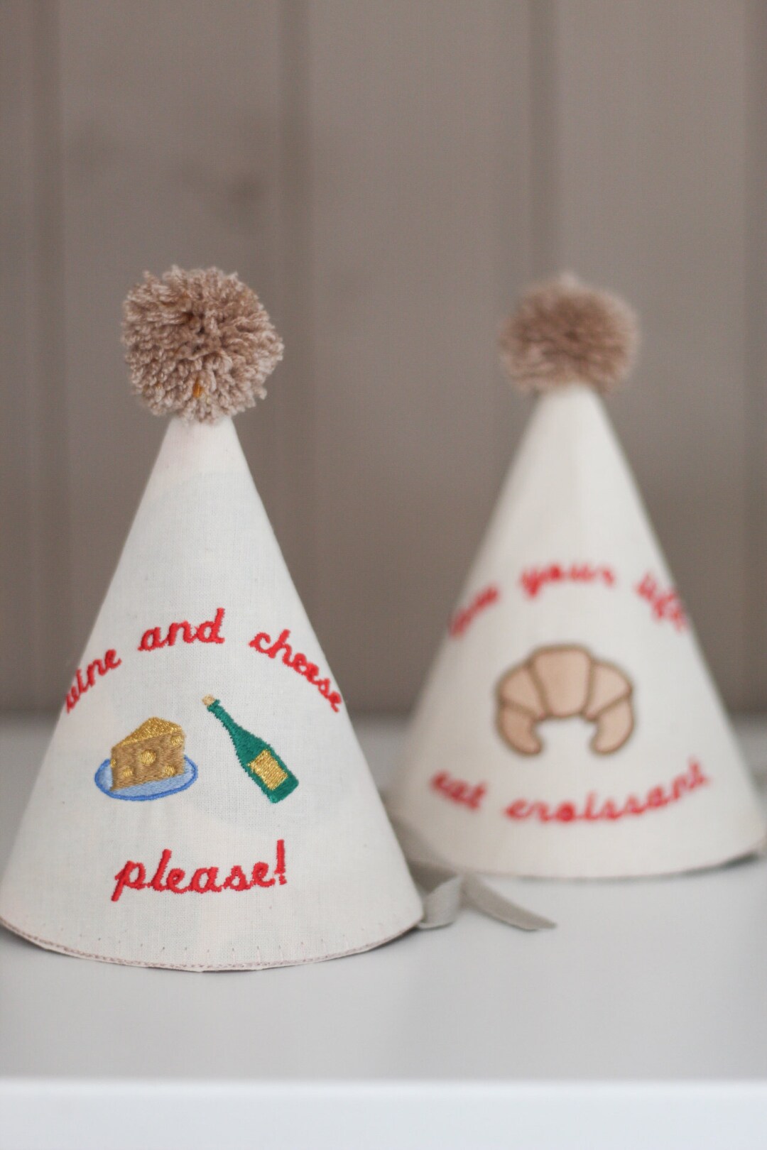 Embroidered Birthday Hat With Vine and Cheese, Adult Birthday Party Hat ...