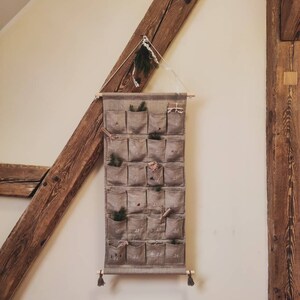 Rustic Advent Calendar With Hand Embroidered Details From Natural Linen ...