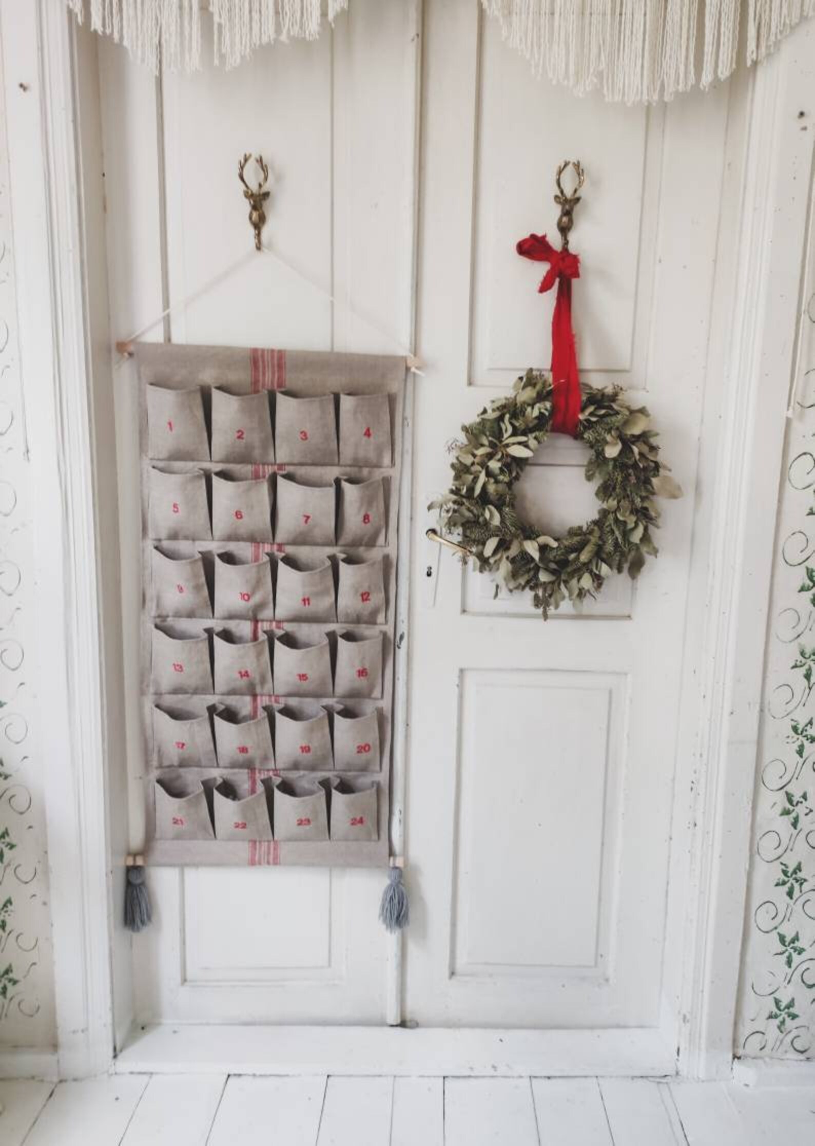 Nordic Style Advent Calendar, Natural Linen Advent Calendar, Large ...