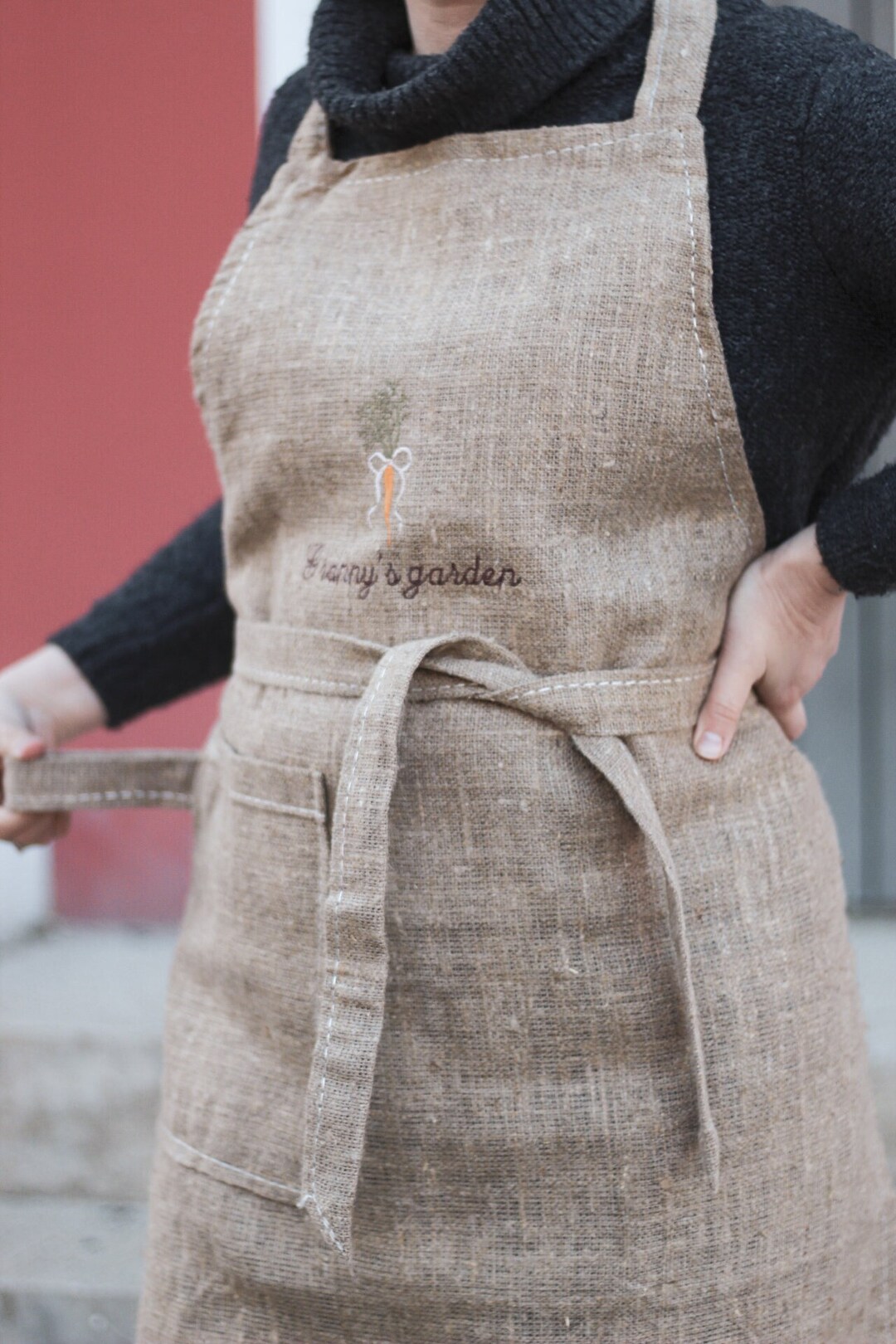 Personalized Gardening Gift, Custom Name Gardening Apron, Raw Linen ...