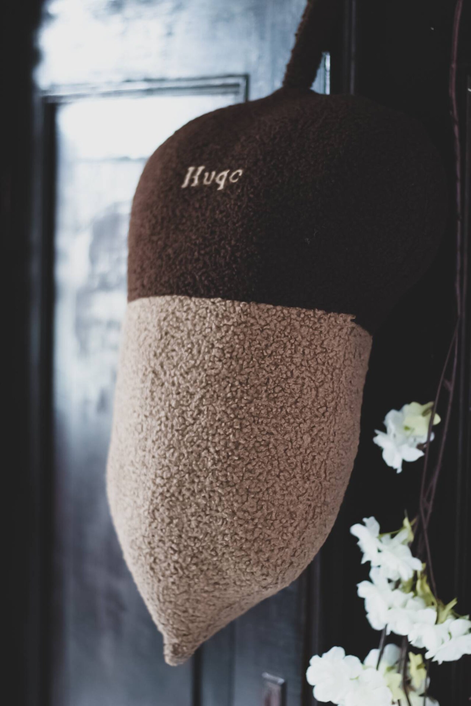 CUSTOM Teddy Boucle Pillow Acorn Sherpa Pillow With Name - Etsy