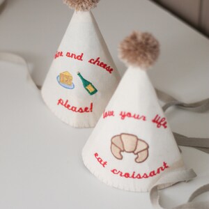 Embroidered Birthday Hat With Vine and Cheese, Adult Birthday Party Hat ...