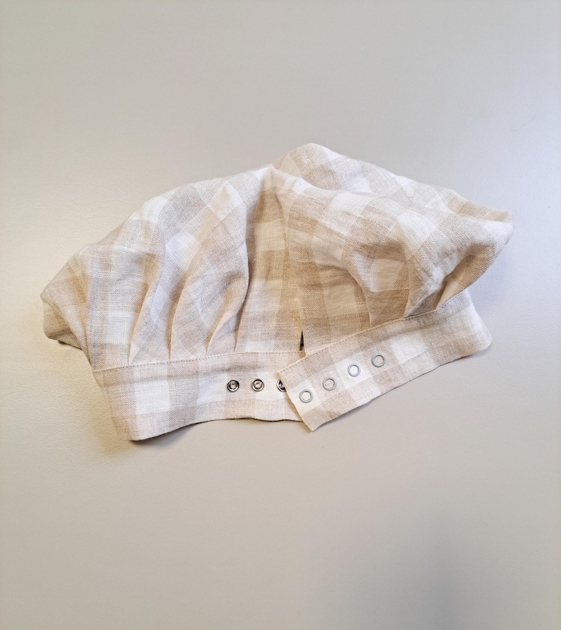 Personalized Gingham Linen Kids Apron & Chef Hat Set – Custom Name ...