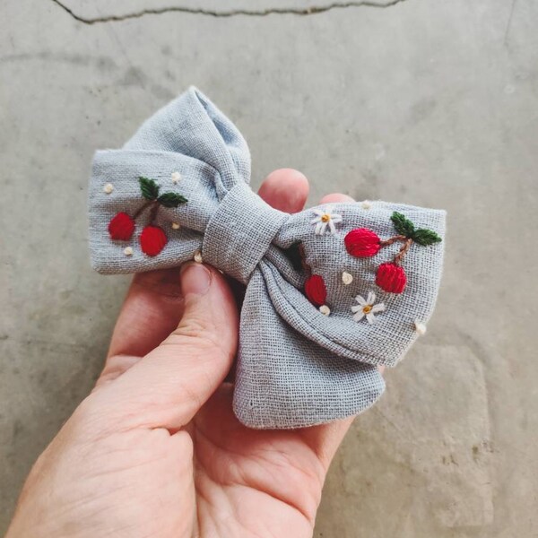 Cherry Hair Bow - Etsy