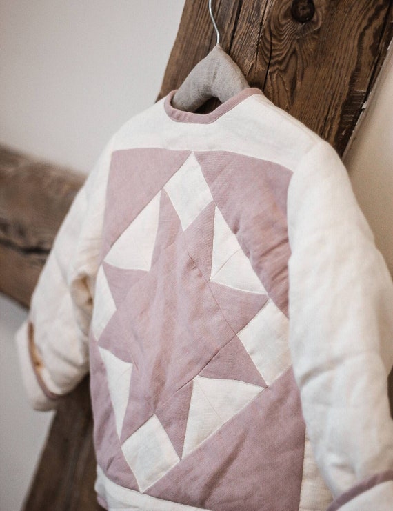 Quilted Linen Jacket for Kids Patchwork Linen Coat for | Etsy