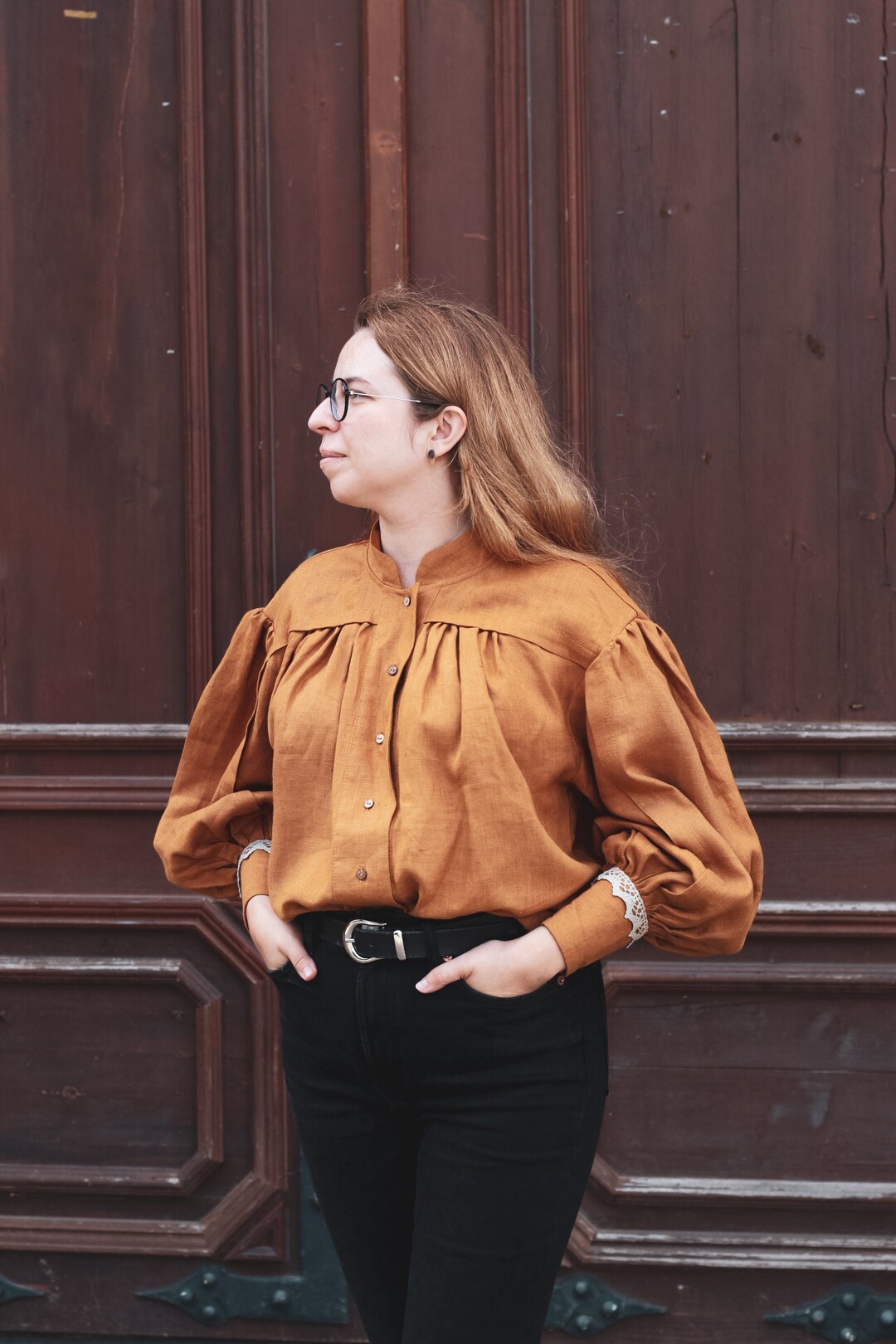 Victorian Fall Linen Shirt, Edwardian Blouse With Puffy Sleeves ...