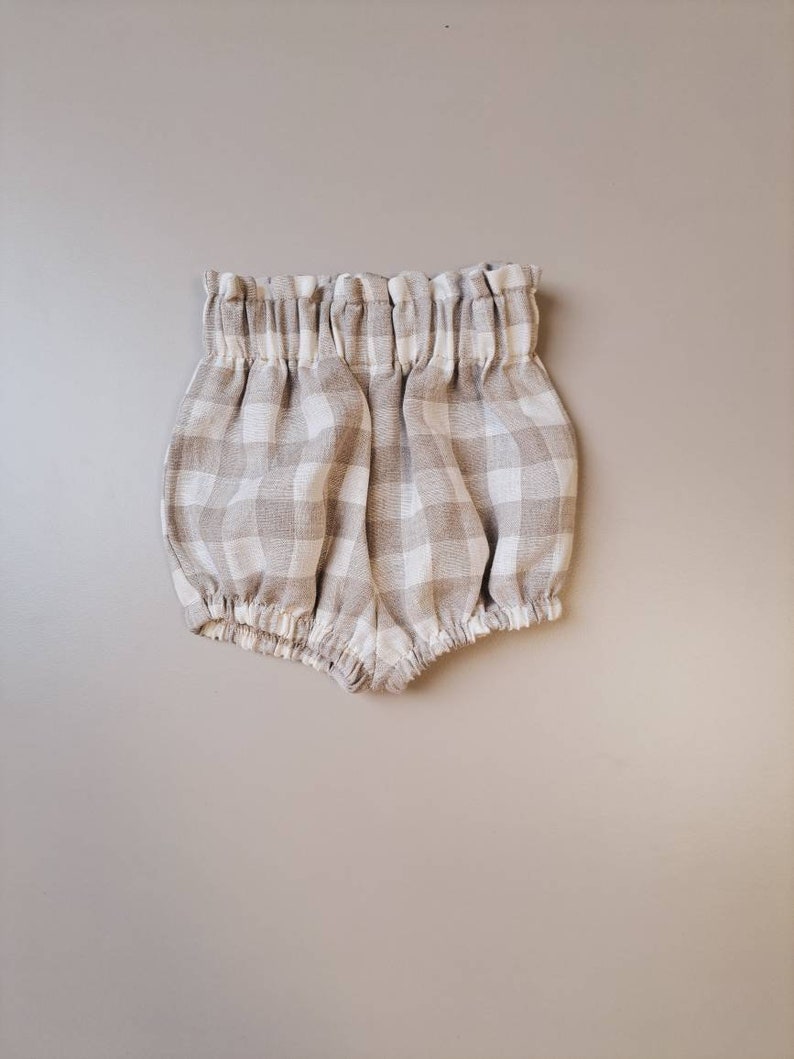 Gingham Linen Cottagecore Baby Bloomers Checkered Pure Linen - Etsy